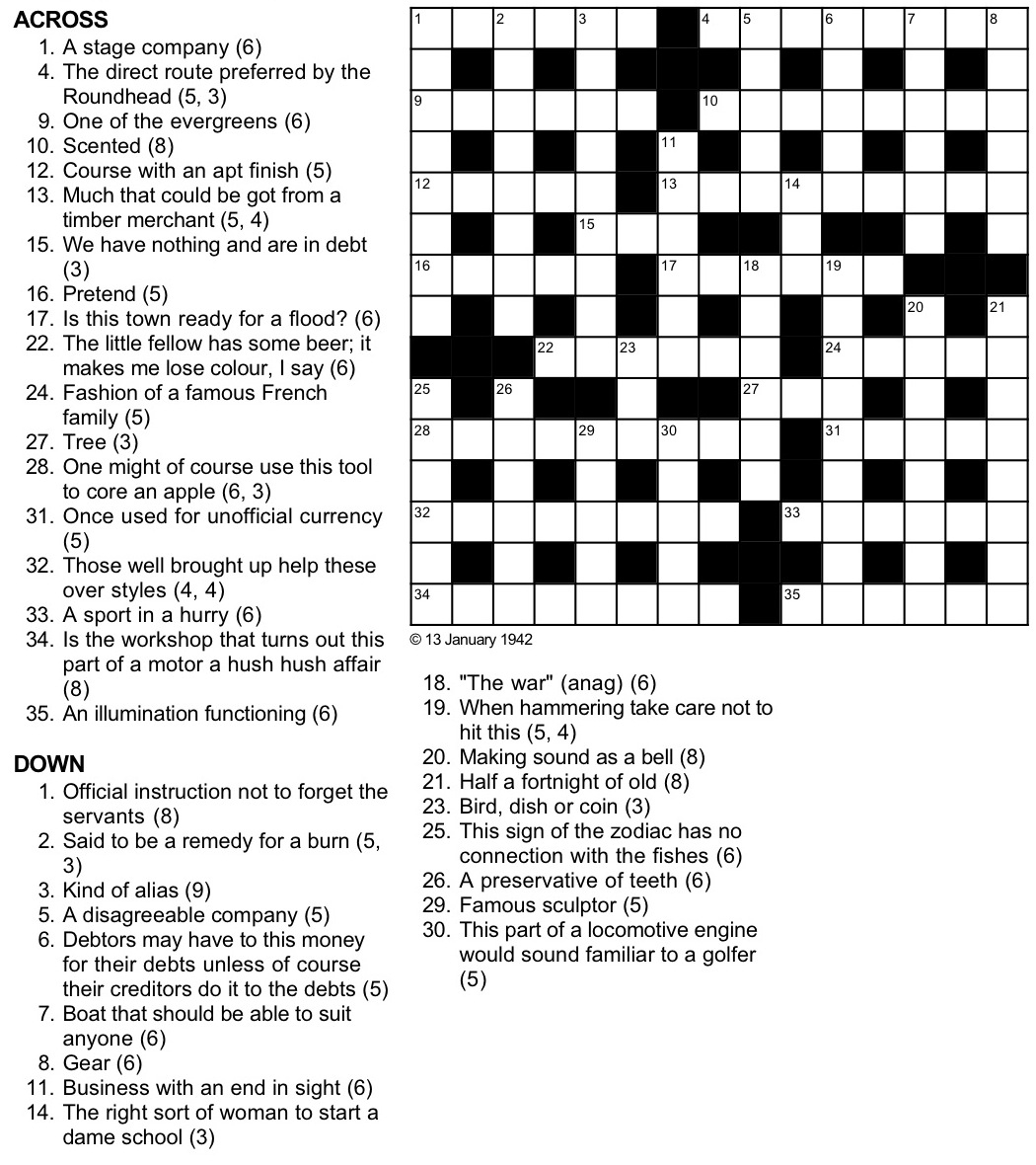 Printable Cryptic Crossword Printable Crossword Puzzles