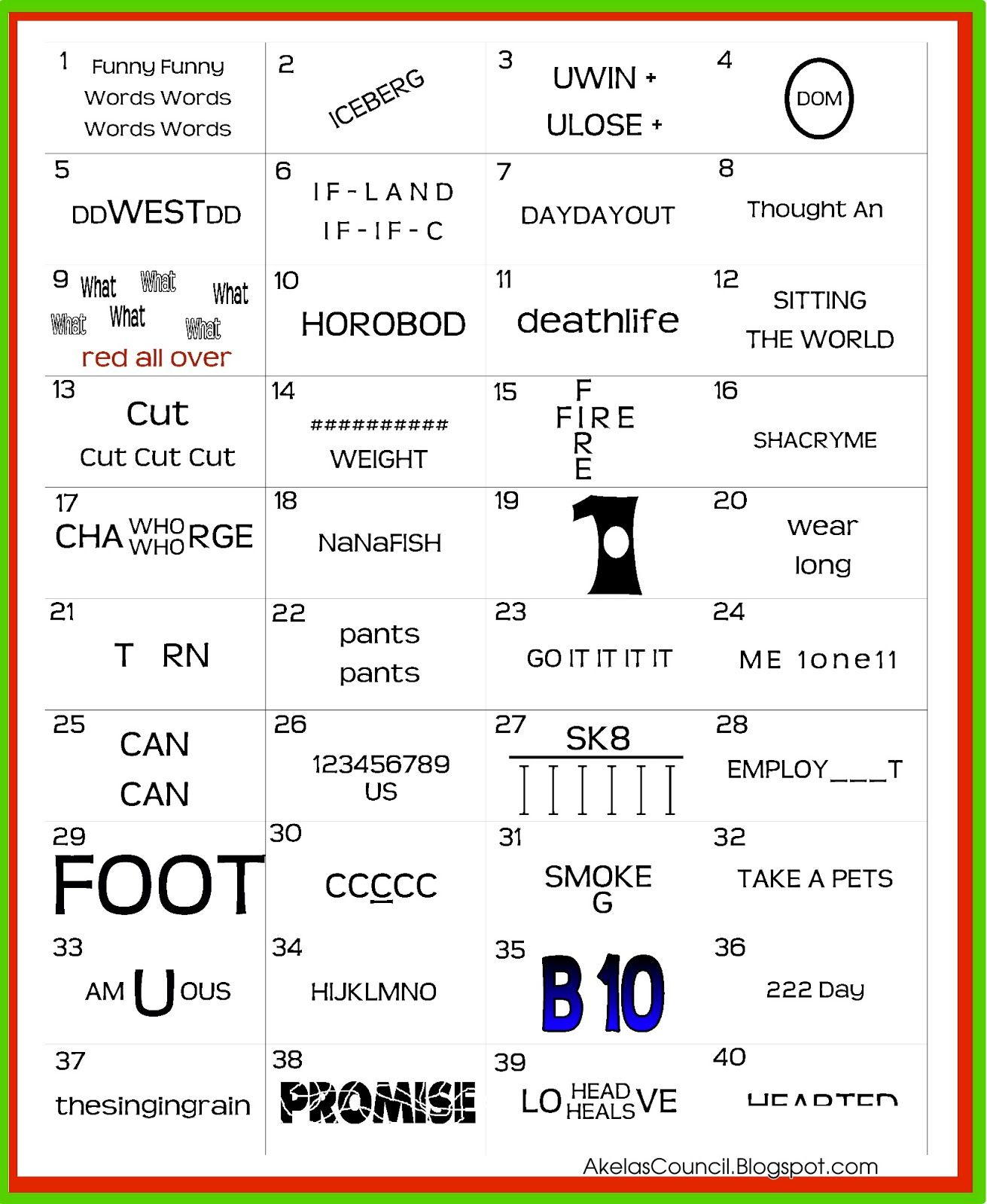 Words Up Dingbat Puzzles Printable Rebus Puzzles Printable 