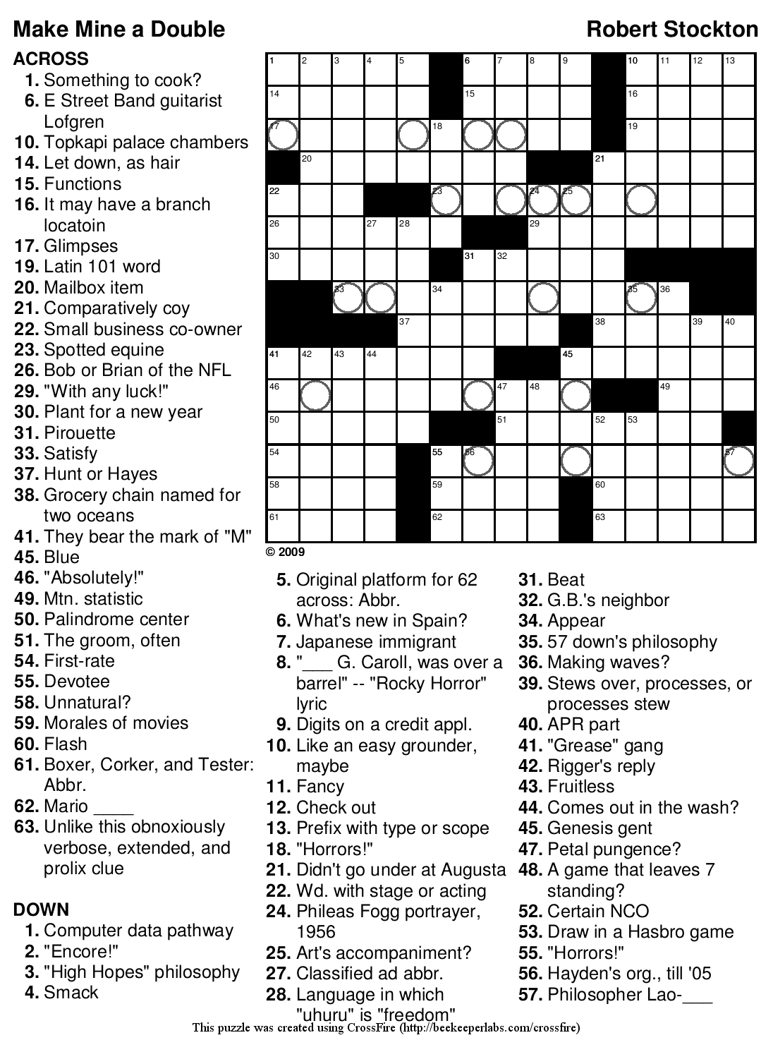 Printable Crossword Puzzles Difficult Printable Crossword Puzzles