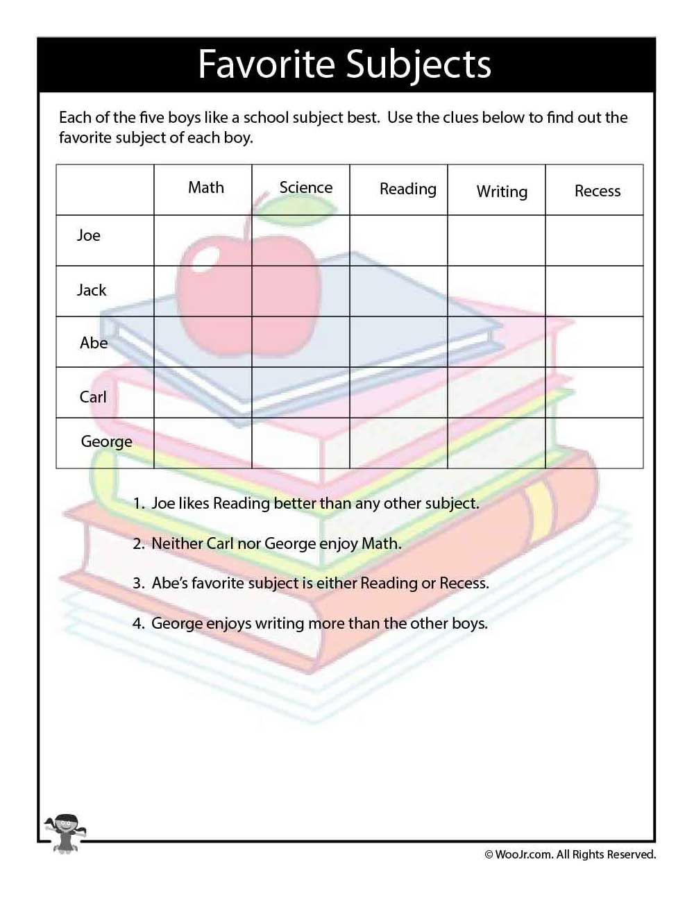 Printable Deduction Puzzle Printable Crossword Puzzles