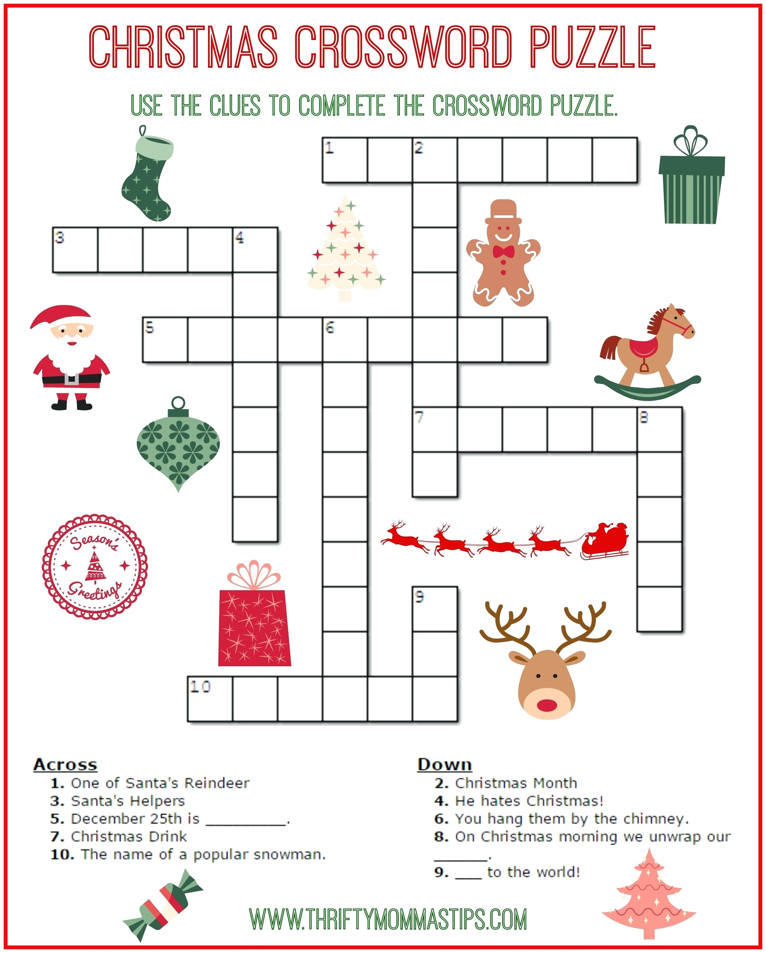 Grade 1 Crossword Puzzles Printable Printable Crossword Puzzles