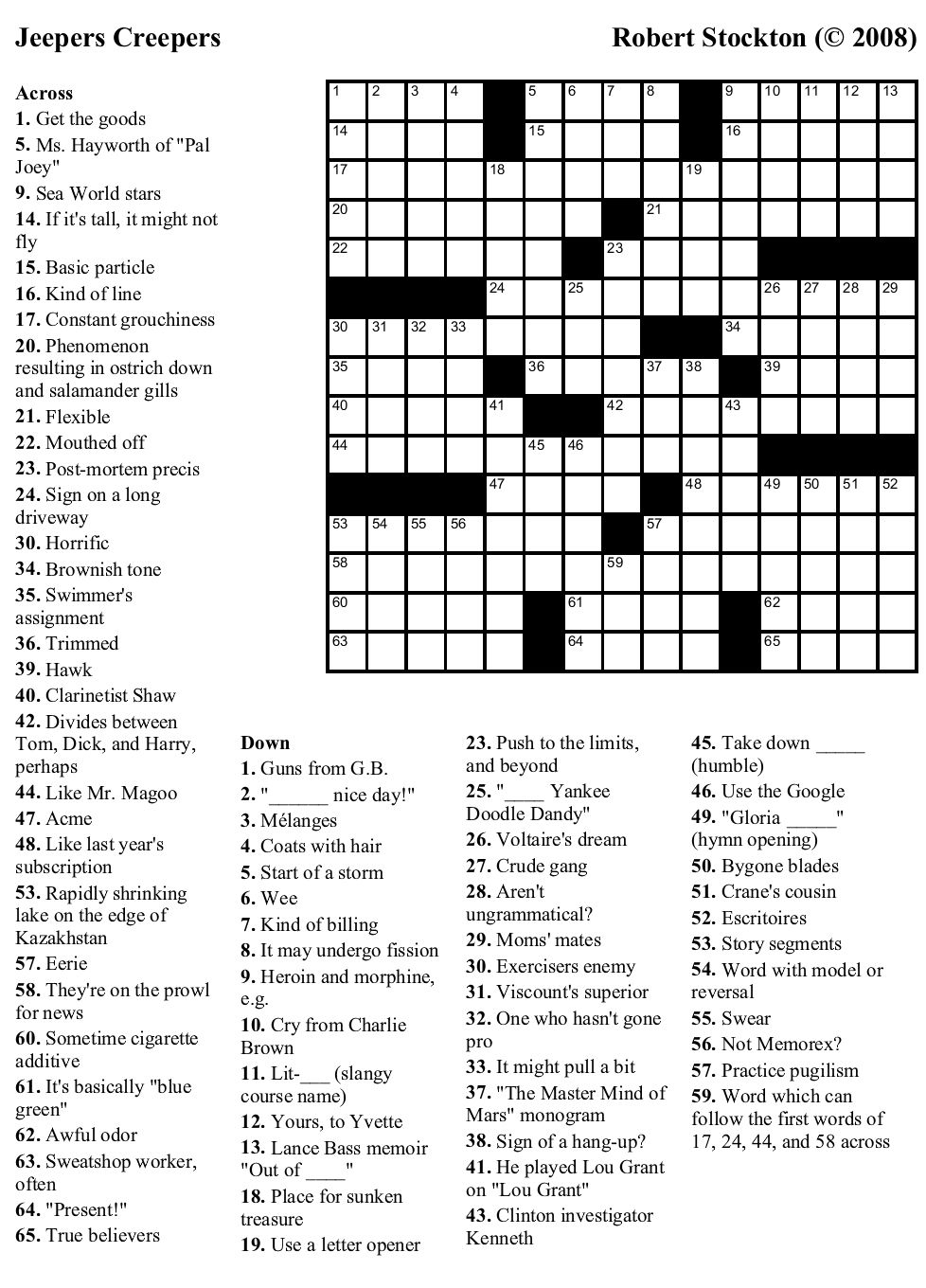 Printable United States Crossword Puzzle Printable Crossword Puzzles